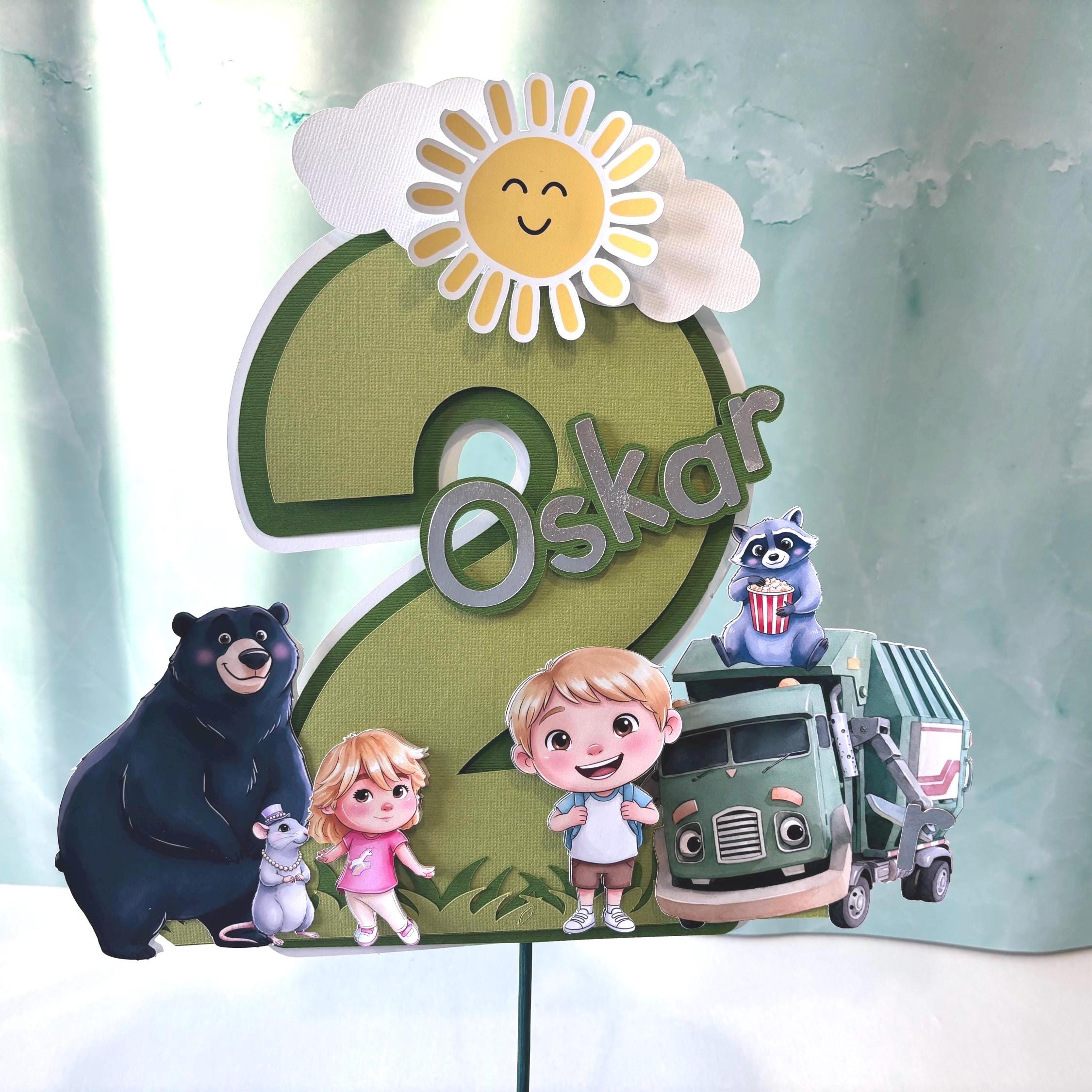 Trash Truck Birthday Cake Topper Personalized Garbage Truck Cake Topper ...