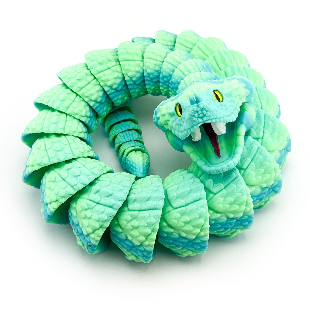 Flexi Gaboon Viper — Articulated Snake Fidget Toy | 3D Printed - Etsy