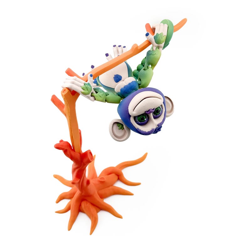 Flexi Monkey and Tree 3D Printed Articulated Fidget Toy - Etsy