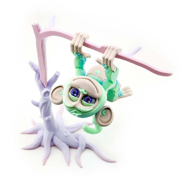 Flexi Monkey and Tree 3D Printed Articulated Fidget Toy - Etsy