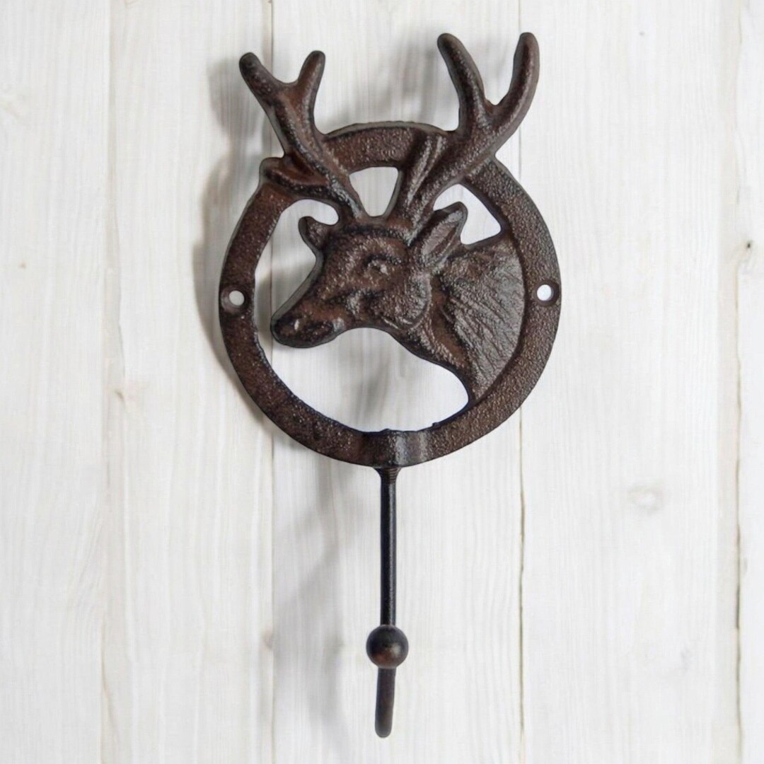 Cast Iron Deer Head Hook – Vintage Woodland Wall Accent - Etsy