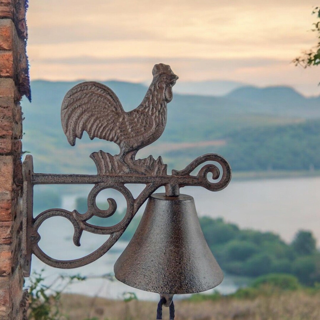 Farmhouse Cast Iron Rooster Doorbell – Rustic Countryside Welcome Chime ...
