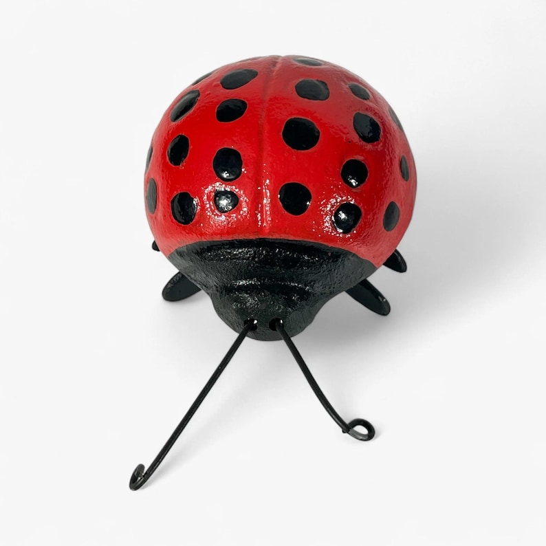 Ladybug Garden Statue, Red Cast Iron Insect Decor - Etsy