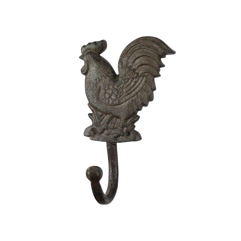 Rustic Cast Iron Rooster Hook – Farmhouse Wall Organizer - Etsy