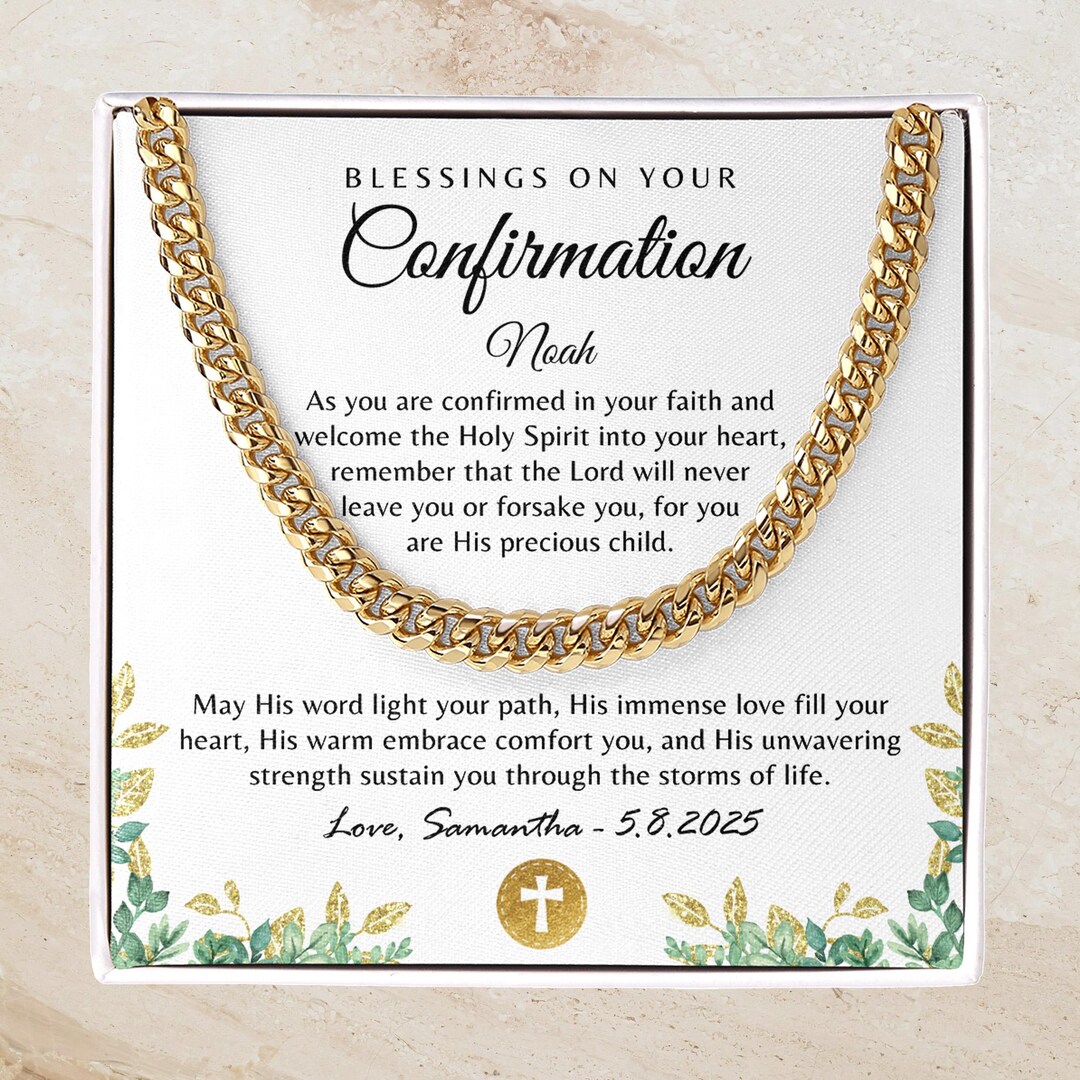 Personalized Confirmation Necklace for Boys, Catholic Confirmation Gift ...