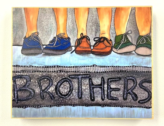 Brother Painting Brother Art Brother Plaque Boy Decor - Etsy