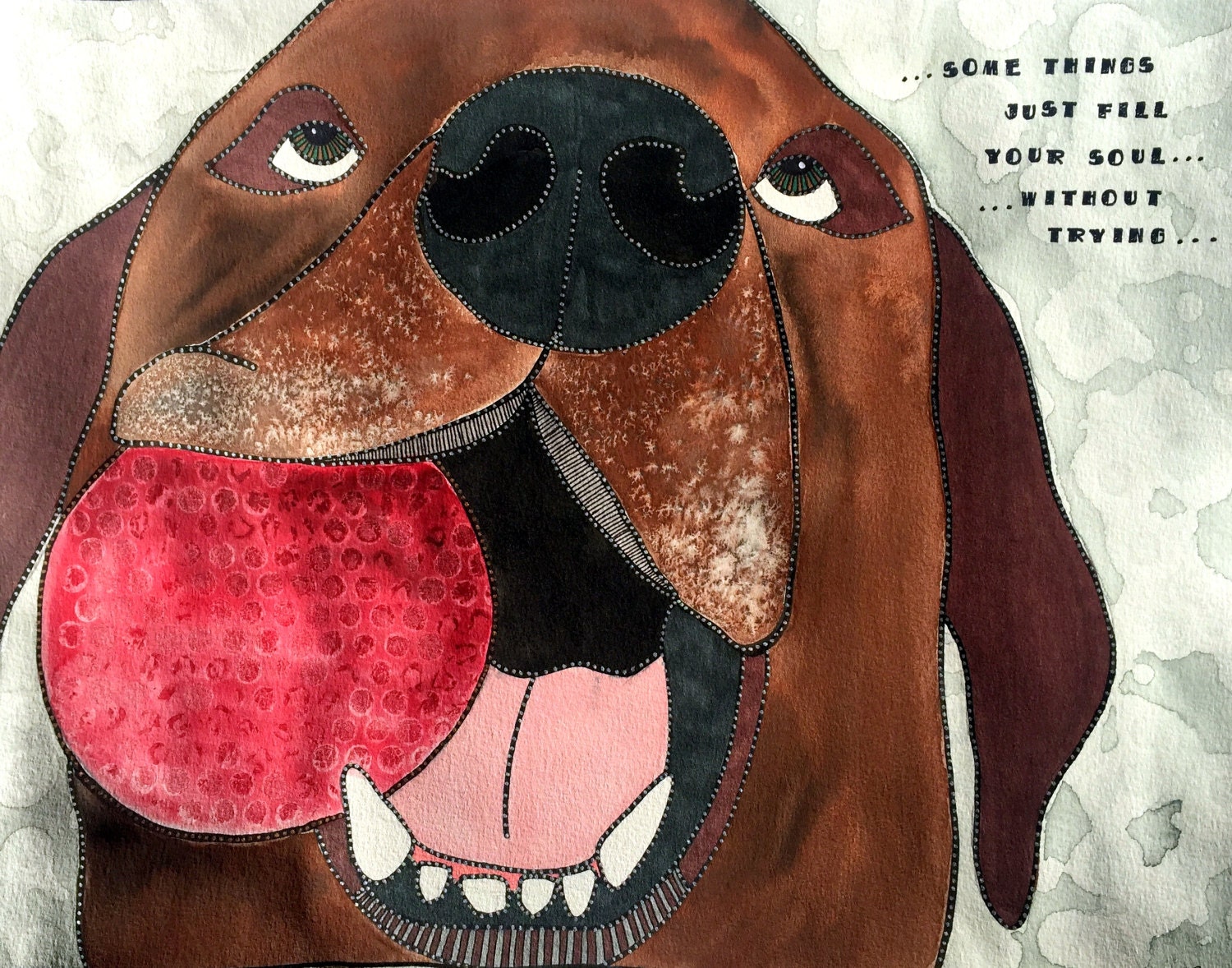 Lab Painting - Chocolate Lab - Labrador Art - Dog Painting - Dog Print ...