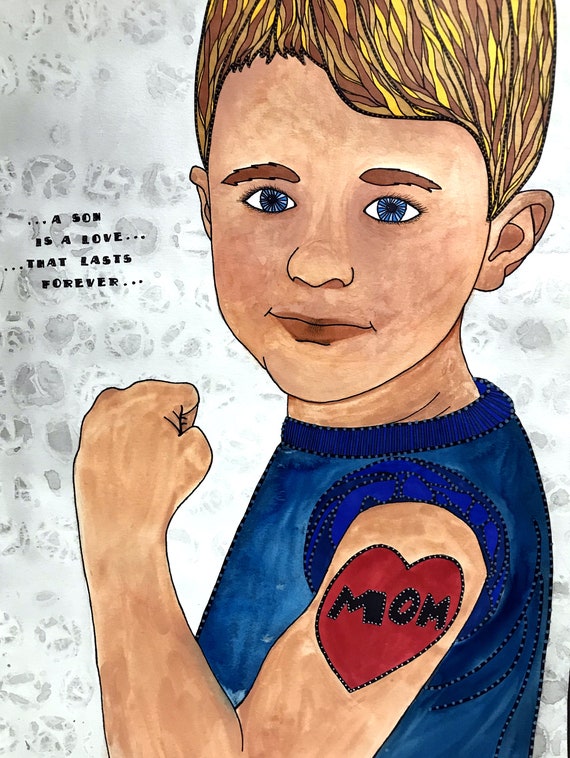 Little Boy Painting Boy Painting Boys Painting Little Boy prints Childrens decor Bedroom Art Girl Art Mothers gift mothers day mom