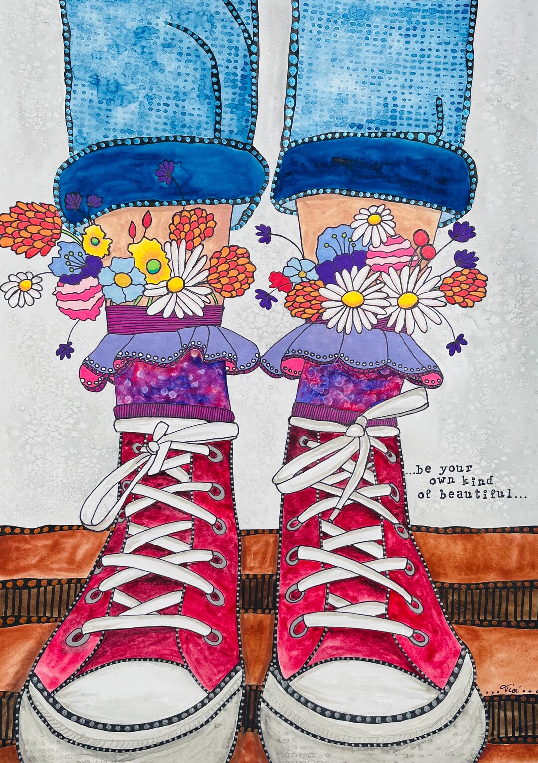 Chuck Taylors Painting, Shoe Print, Kids Watercolor, Funny Gift ...