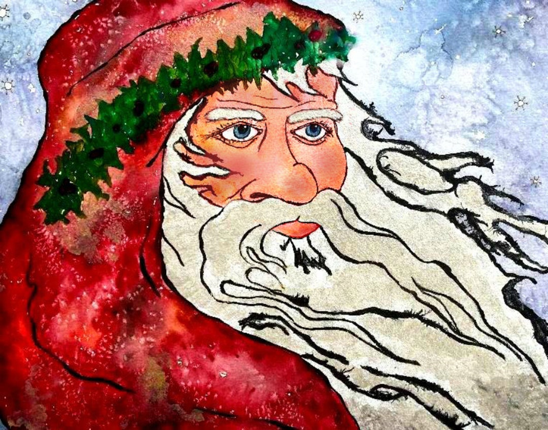 Santa Claus Artwork, Santa Claus Painting, Saint Nicholas, Santa Claus ...