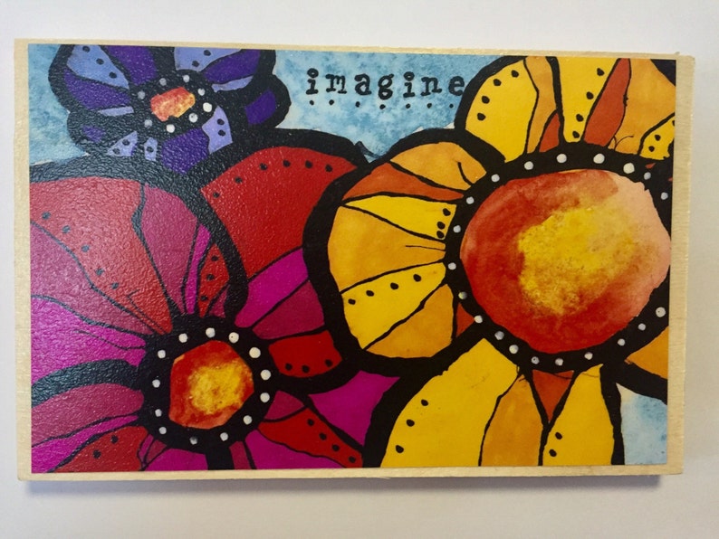 Flower Magnet - Imagine Magnet - Colorful Magnet - Large Magnet - Art ...