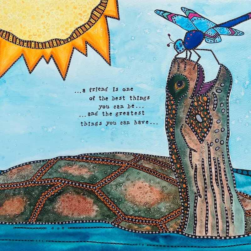 Turtle Whimsical Painting - Etsy