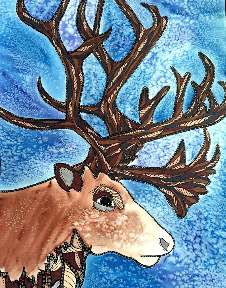 Reindeer Print - Reindeer Art - Deer Print - Reindeer Decor ...
