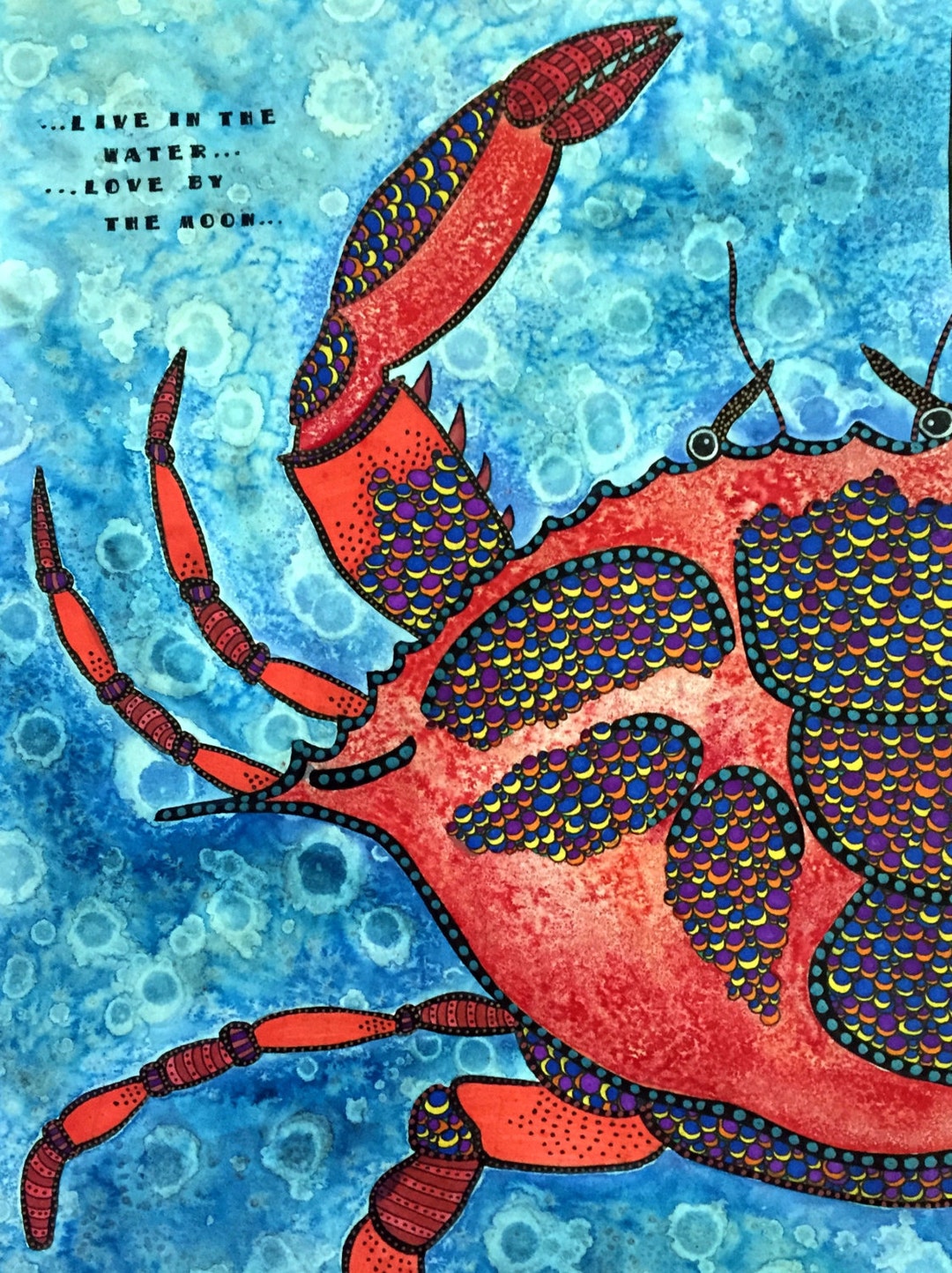 Crab Watercolor Painting - Crab Prints - Crab Artwork - Sea Animals ...