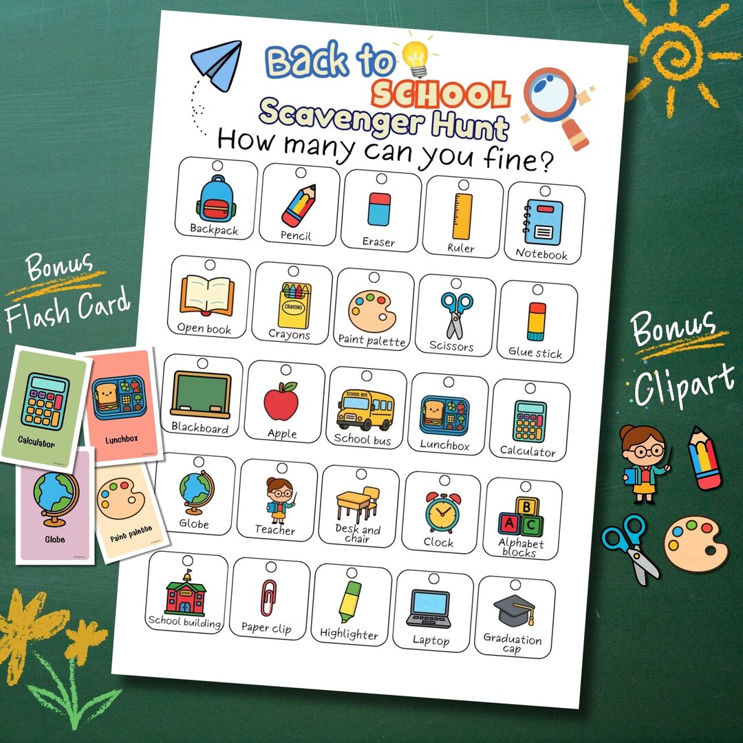 Back to School Scavenger Hunt Game: Fun Classroom Activity (instant ...