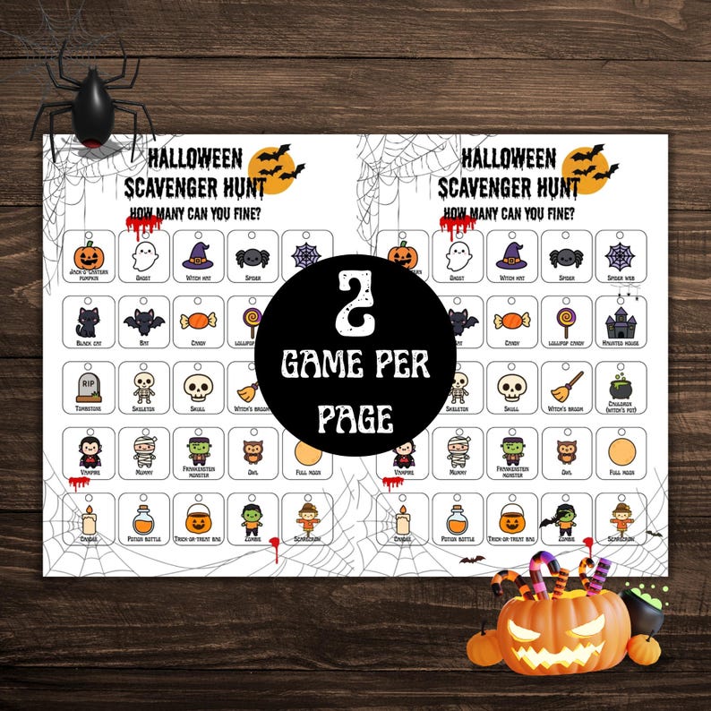 Halloween Scavenger Hunt for Kids – Fun Printable Party Game With Flash ...
