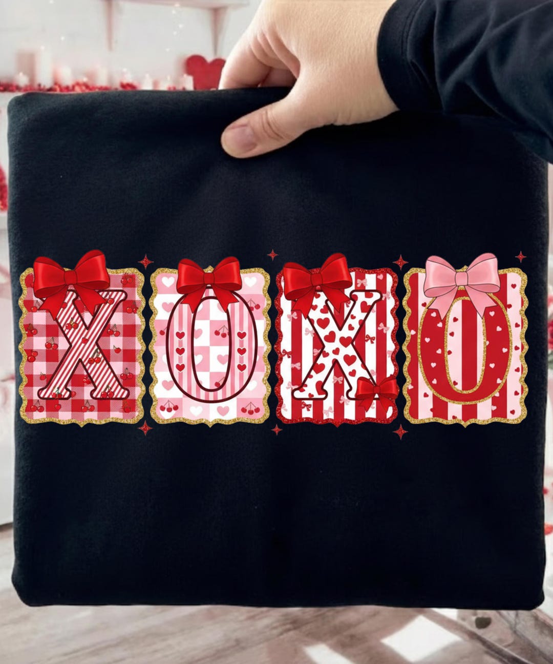 Preppy XOXO Valentine PNG , Red & Pink Hearts Sublimation , Digital ...
