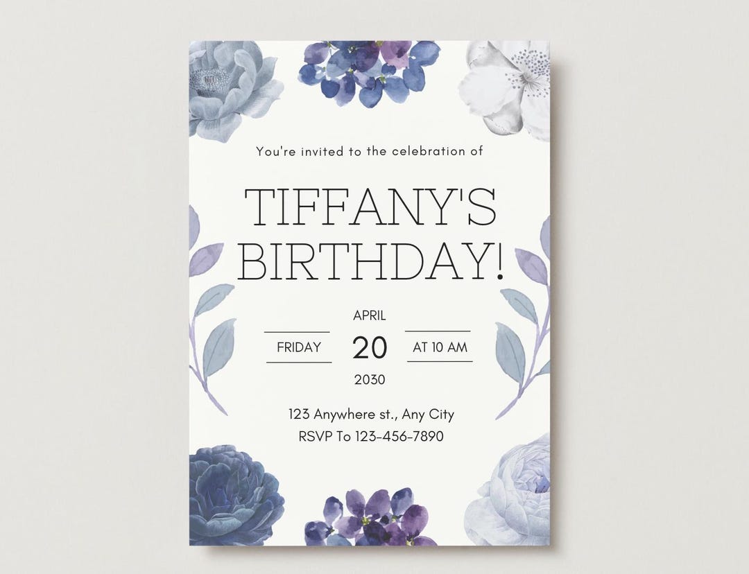 Digital Editable Canva Template- Blooming Celebration - Etsy