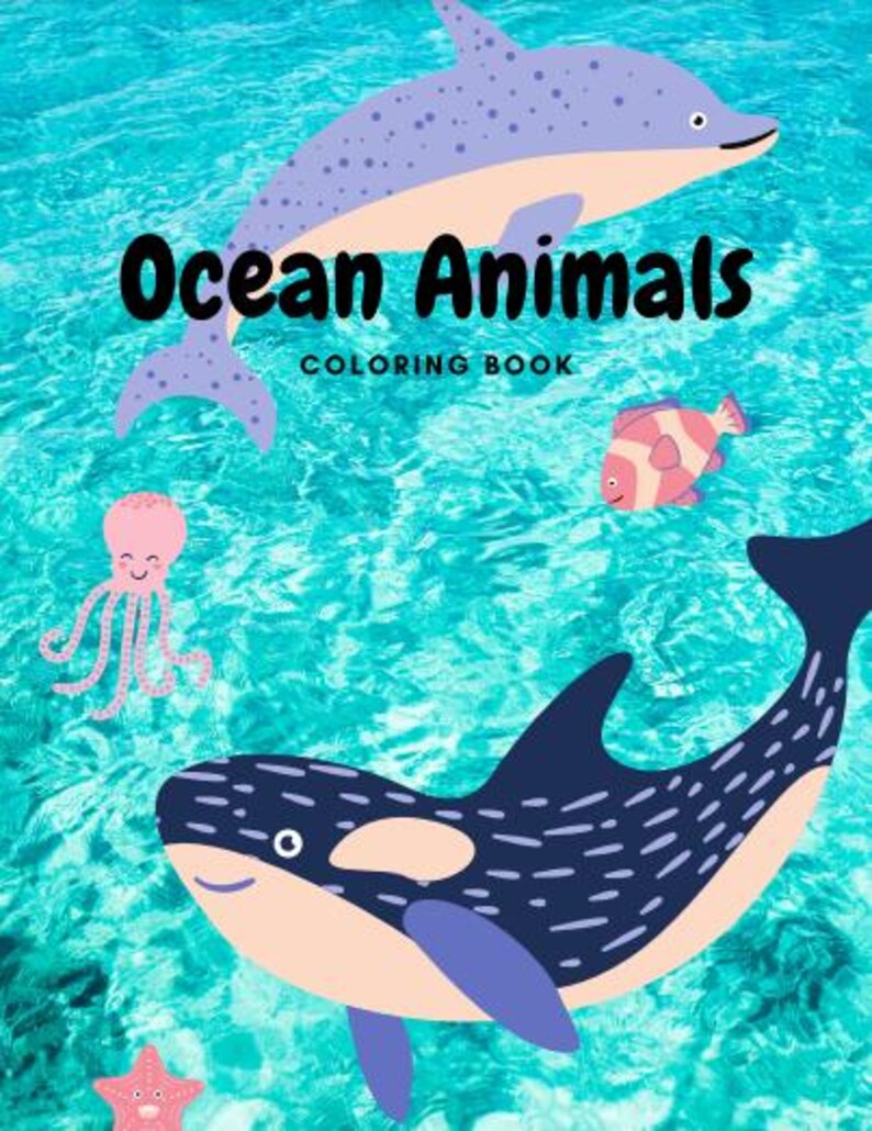 Dibujos para colorear de animales del océano - Etsy México