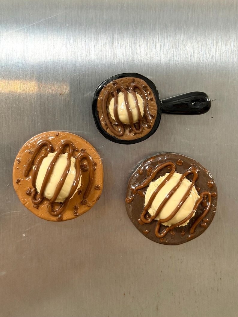 Handmade Pizookie Magnet | Polymer Clay Skillet Cookie Fridge Decor - Etsy