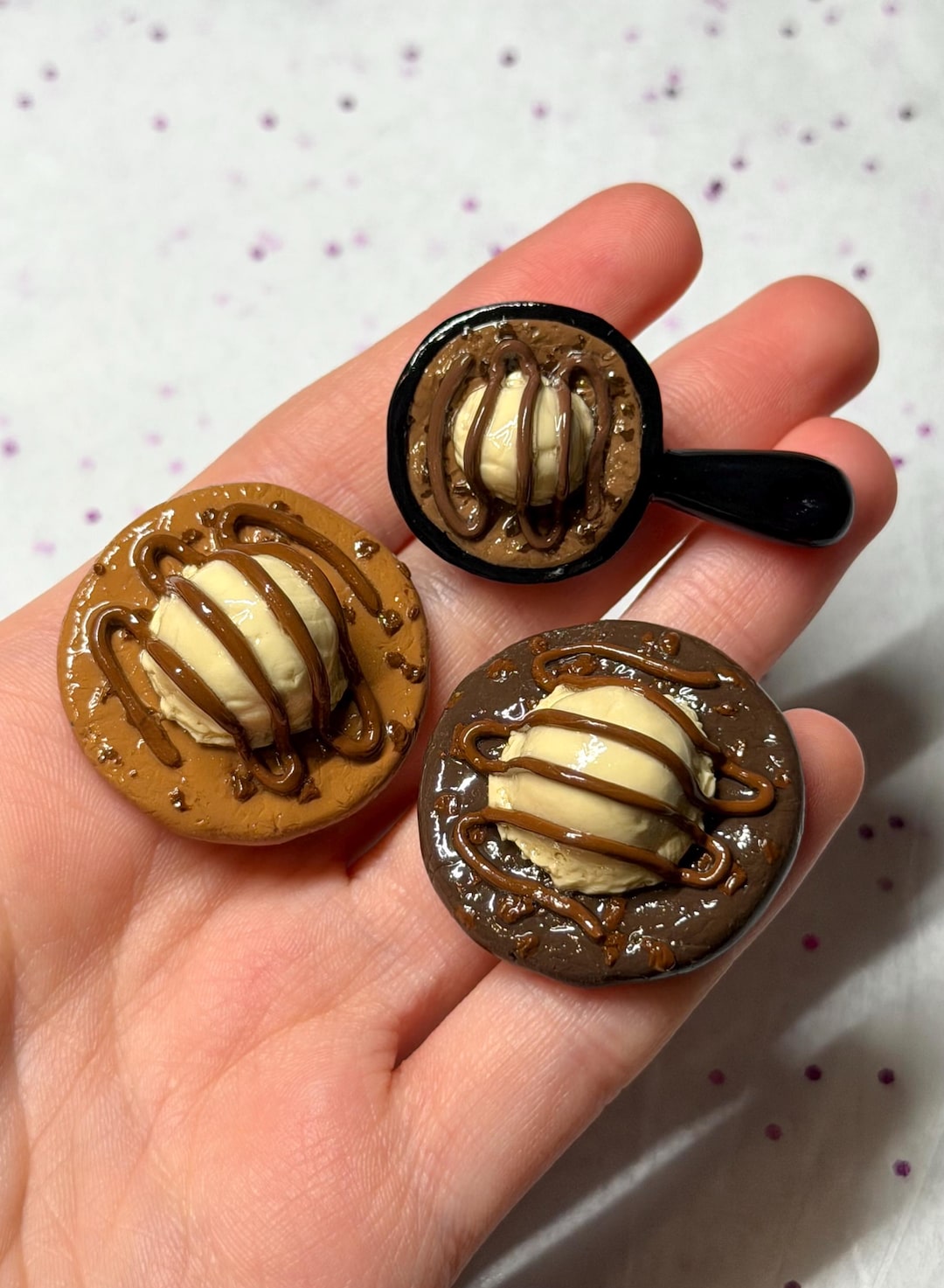 Handmade Pizookie Magnet | Polymer Clay Skillet Cookie Fridge Decor - Etsy