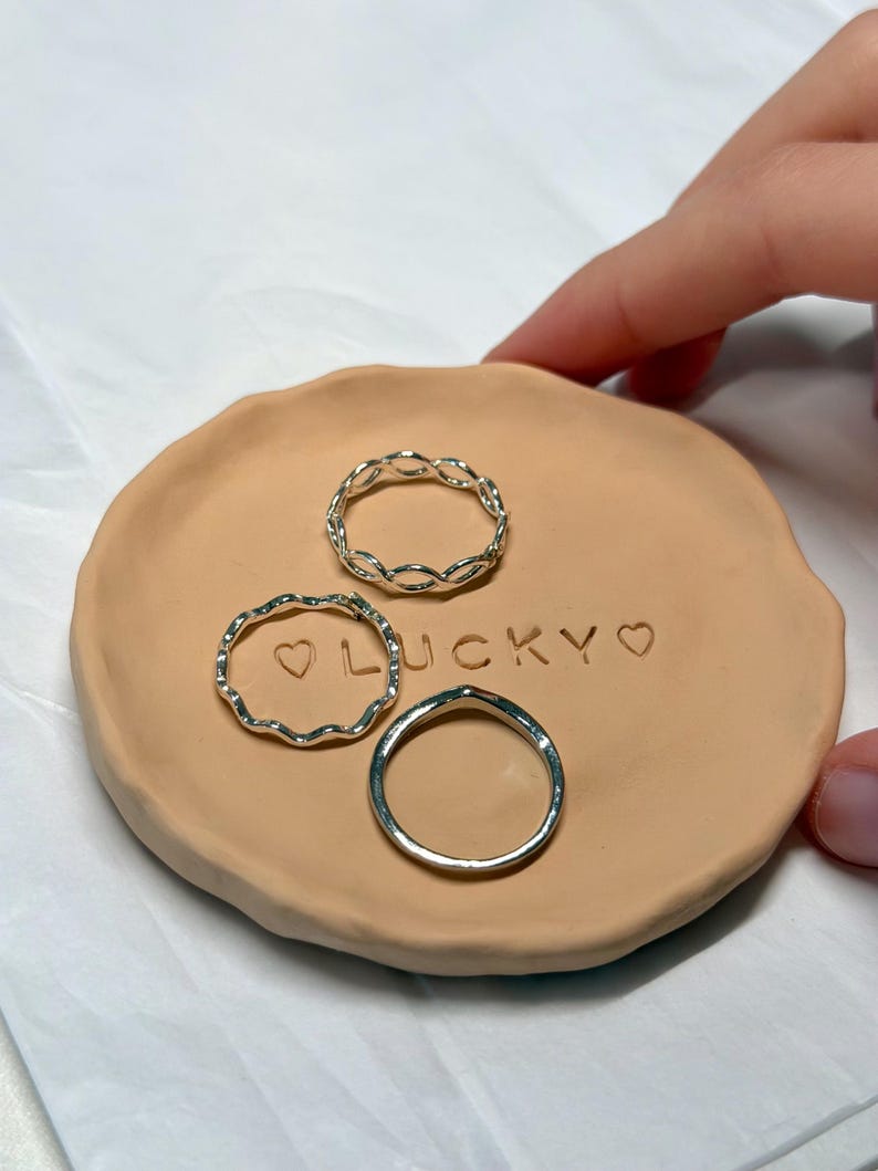 Lucky Ring Dish - Handmade Polymer Clay Trinket Dish Tray Minimalist ...