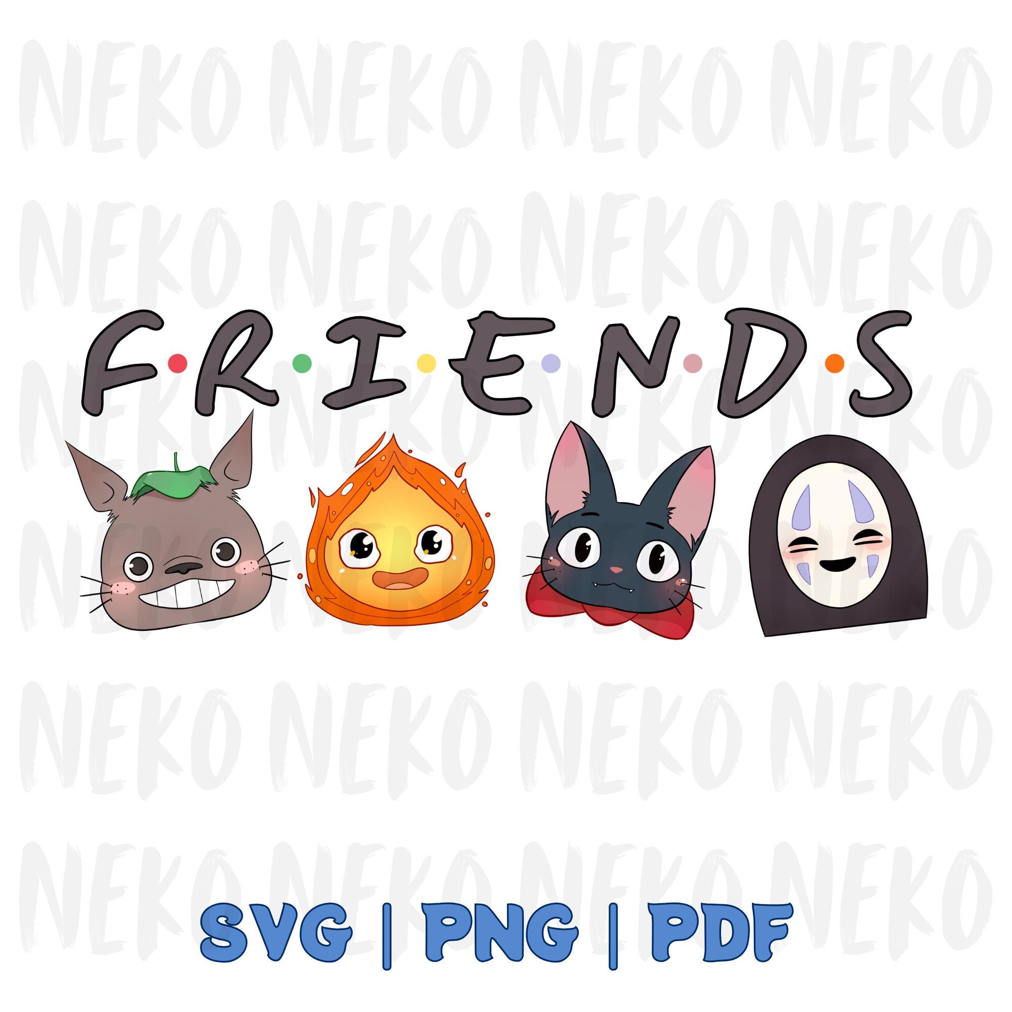 Friends Anime Chibi Clip Art | PNG, SVG, PDF | Digital Download - Etsy