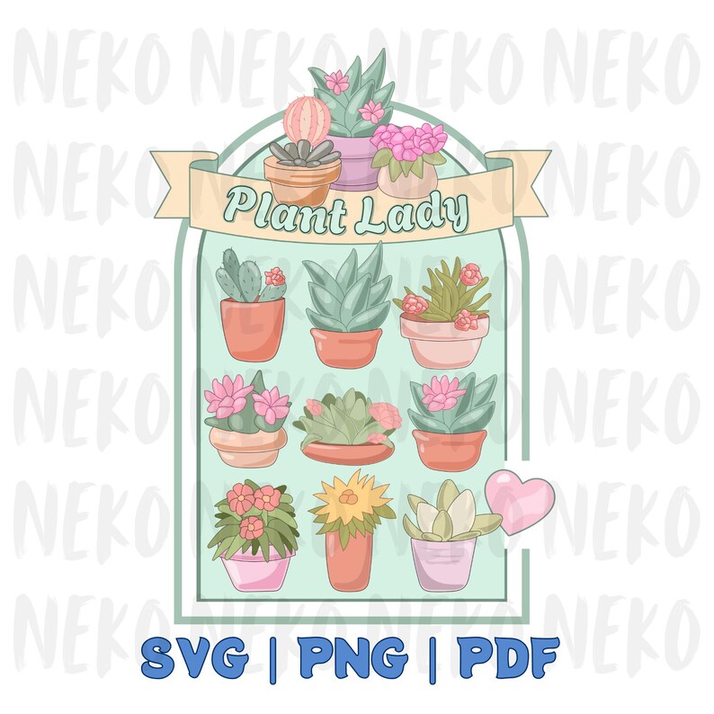 Plant Lady Plant Lovers Clip Art | PNG, SVG, PDF | Digital Download - Etsy