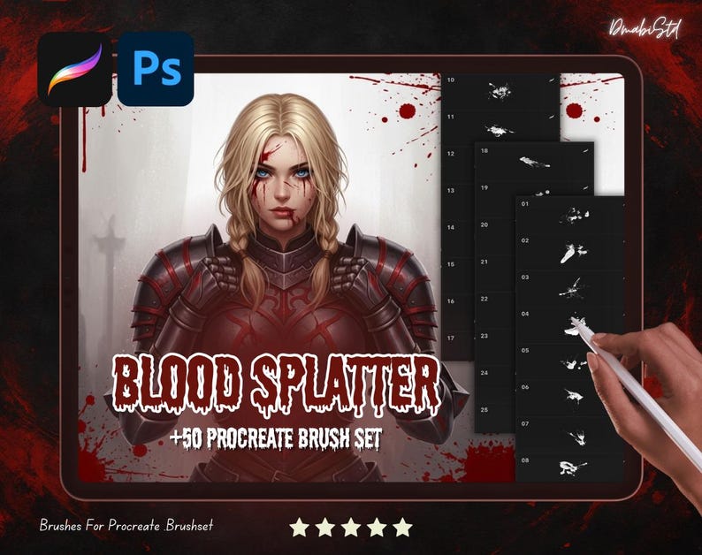 50 Blood Splatter Brushes – Procreate & Photoshop Stamps - Etsy