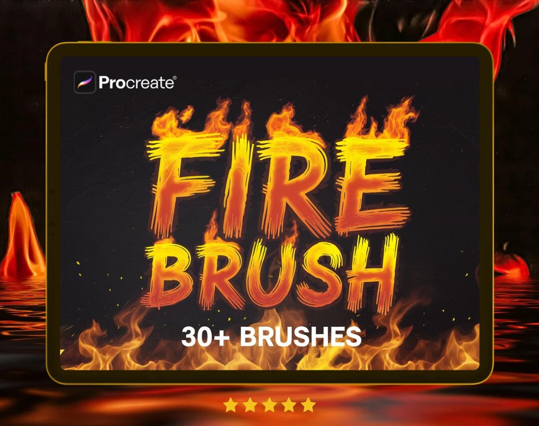 Procreate Fire Brushes: Flame, Lava, Smoke, Spark Effects (digital ...