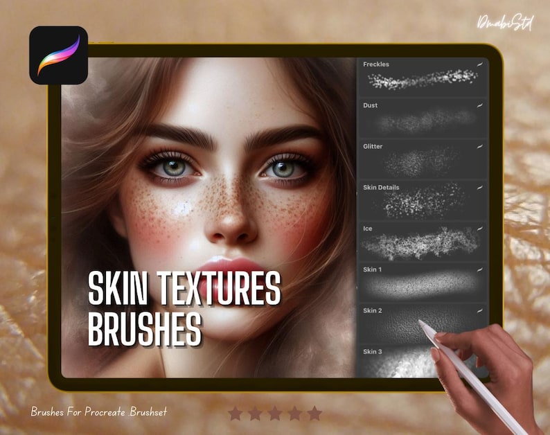 Realistic Skin Texture Brushes & Stamps for Procreate – Digital ...