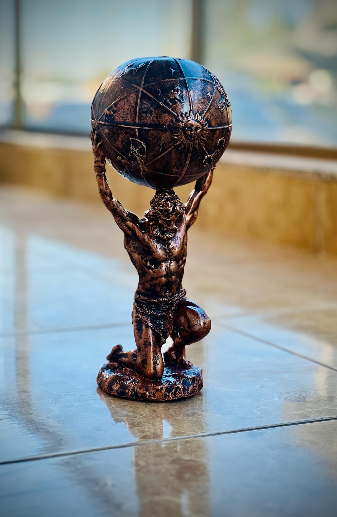 Ancient Greek Atlas Statue, Atlas Sculpture, Home Decor, Mythology Art ...