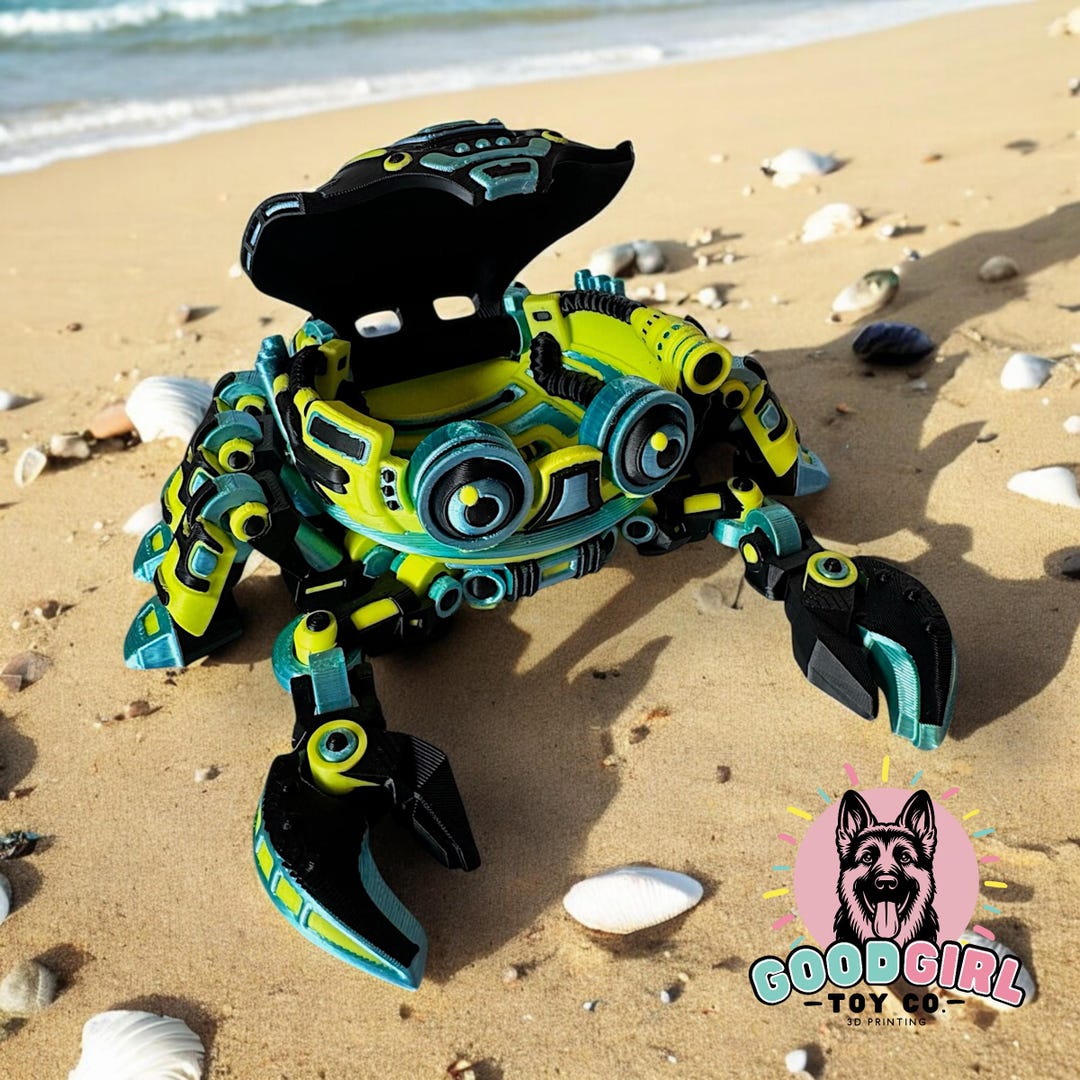 Articulating 3D Printed Cyber Crab Box - Flexi Factory Design | Unique ...