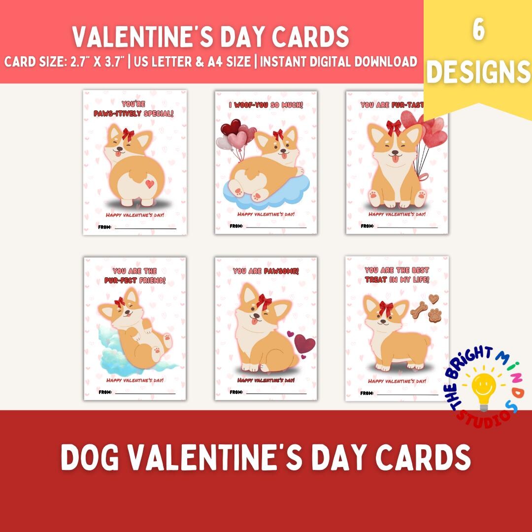 Printable Valentine's Day Cards Dog Classroom Valentine's Day Cards ...