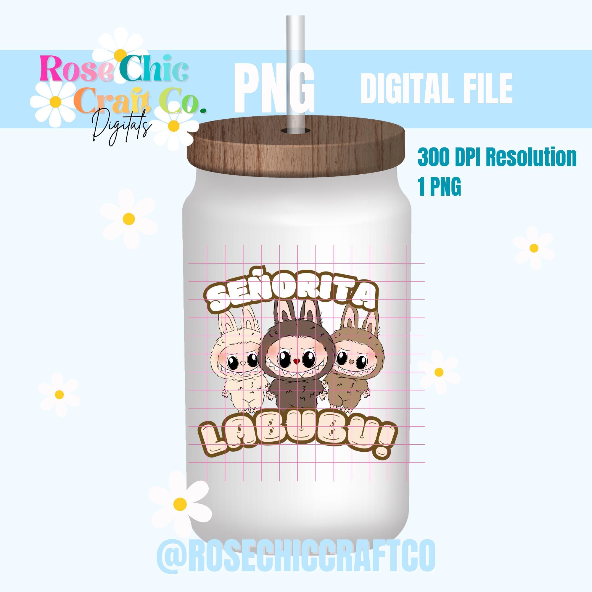 Kawaii Labubu | Señorita Labubu| PNG Digital File | Kawaii Plush PNG ...