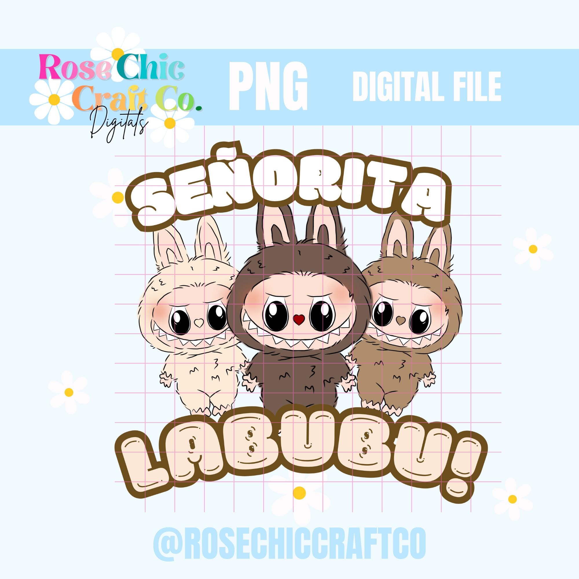 Kawaii Labubu | Señorita Labubu| PNG Digital File | Kawaii Plush PNG ...