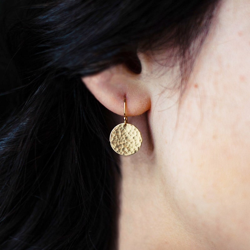 Gold Disc Earrings - Etsy