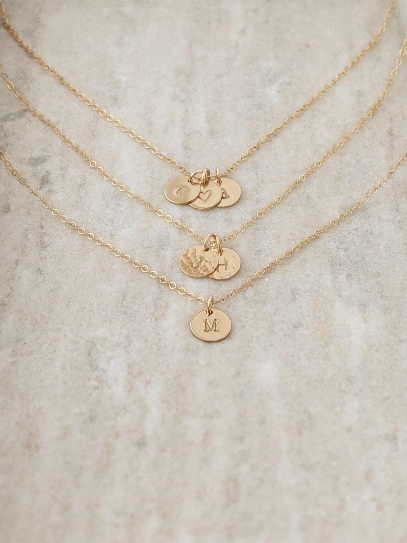Dainty Initial Necklace, Tiny Gold Letter Necklace, 14k Gold Filled ...