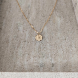 Dainty Initial Necklace, Tiny Gold Letter Necklace, 14k Gold Filled ...