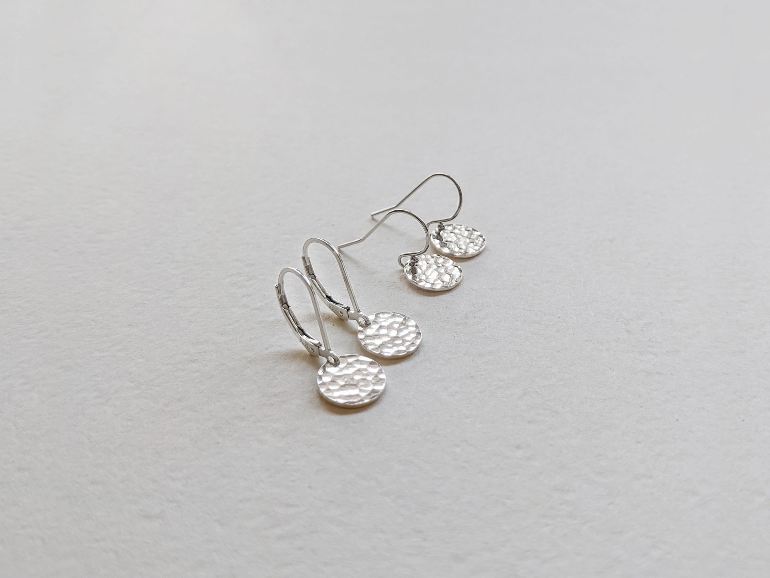 Tiny Disc Earrings Tiny Sterling Silver Earrings Tiny - Etsy