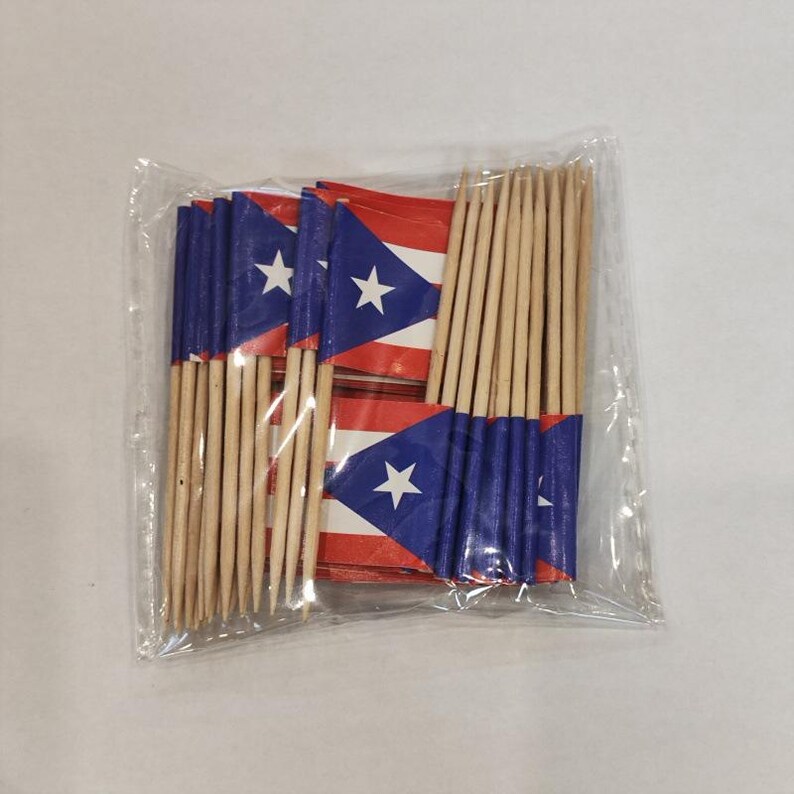 Puerto Rico Flag Toothpick 150 Pack for BBQ Party Boricua Birthday Cake ...