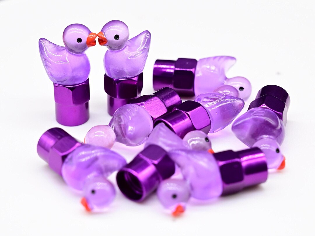 4-pack Vibrant Handmade Duck Valve Stem Caps, Four Duck Options, Fits ...