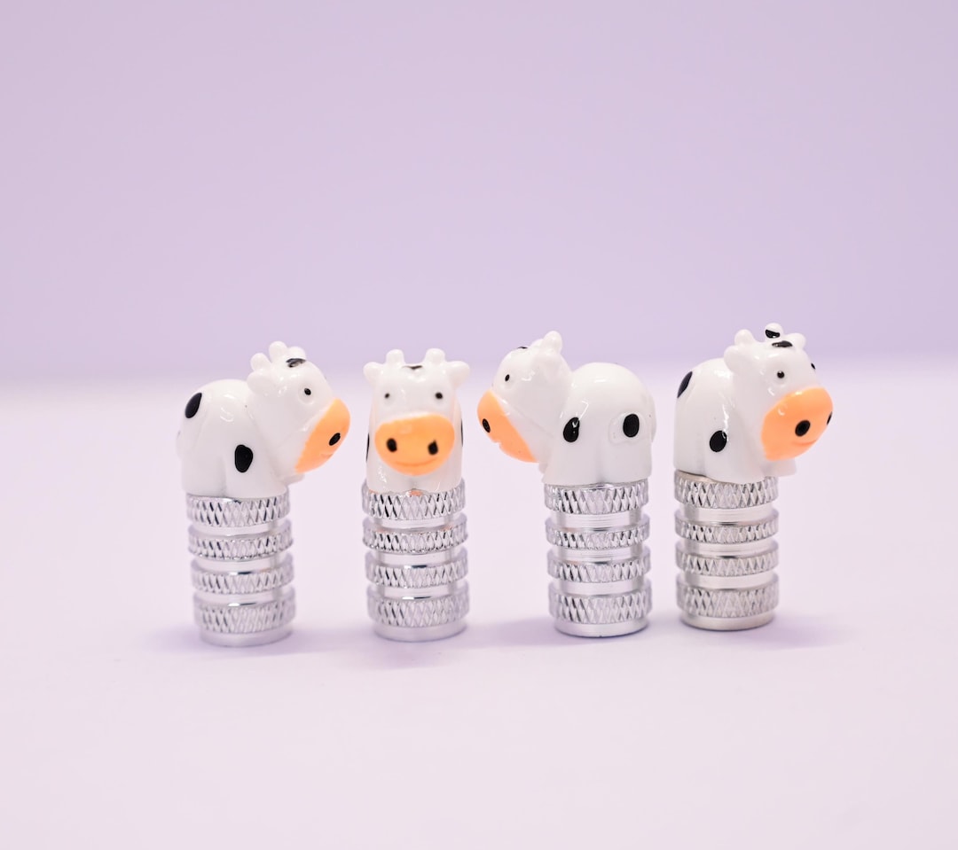 4-pack Dairy Cow Valve Stem Caps – Handmade Animal Car & Bike Accessory ...