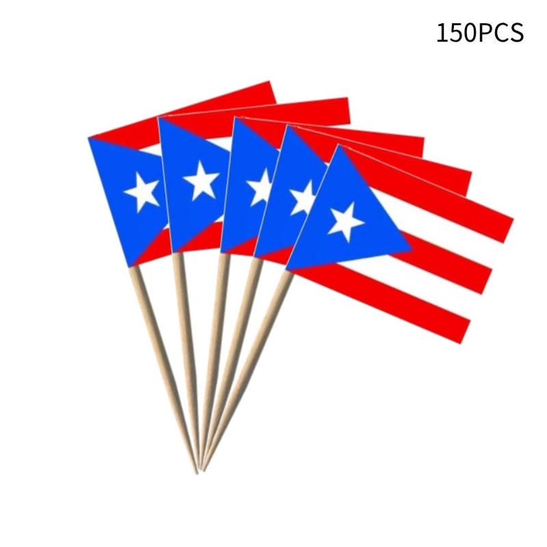 Puerto Rican Flag Toothpick Flags, 150pcs, Double-sided, 2.56in Paper ...