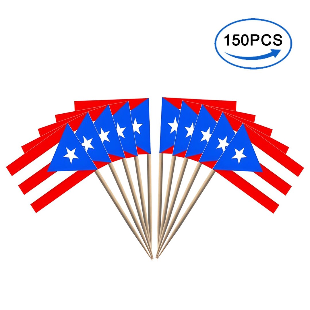 150pcs Puerto Rican Flag Toothpick Flags, Double-sided, 2.56in Paper ...
