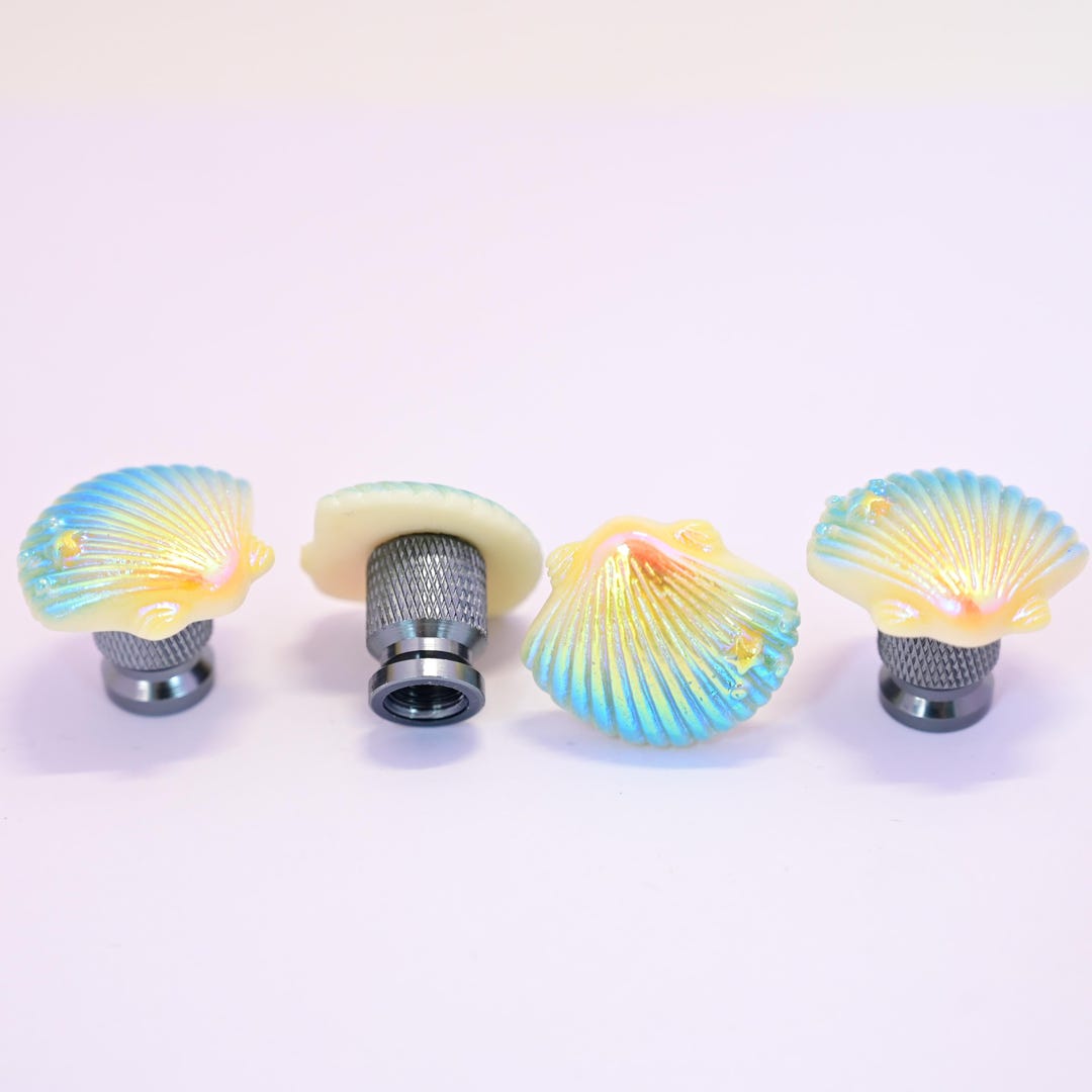 4-pack Handmade Iridescent Shell Valve Stem Caps – Gray Base Car/bike ...
