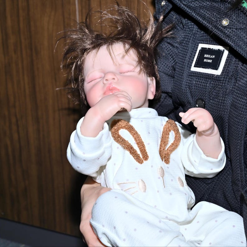 19-in Reborn Baby Dolls Close Eyed Newborn, Rooted Hair, Soft Full Body ...