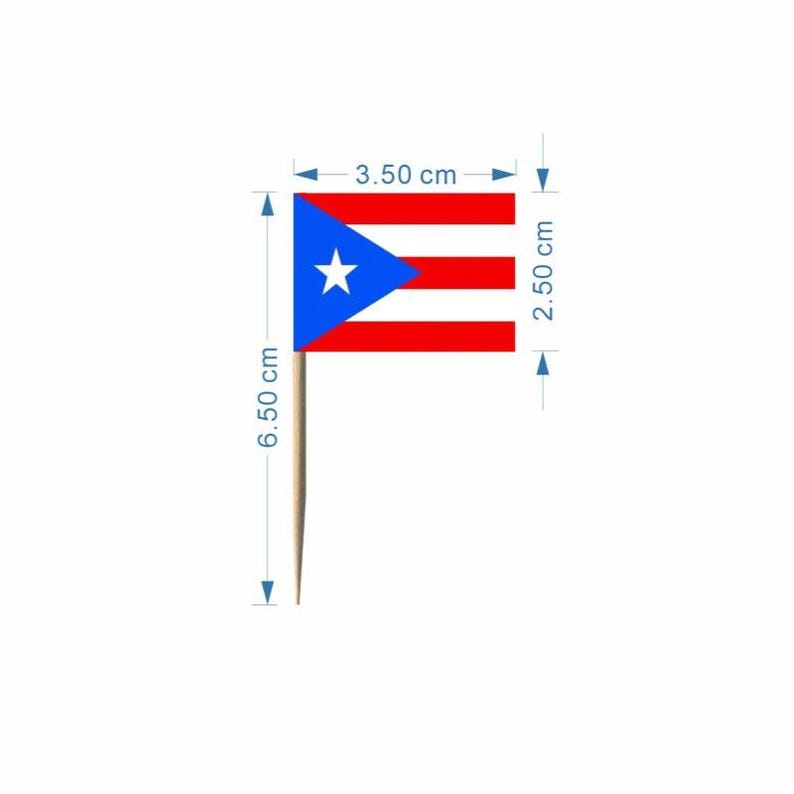 Puerto Rico Flag Toothpick 150 Pack for BBQ Party Boricua Birthday Cake ...