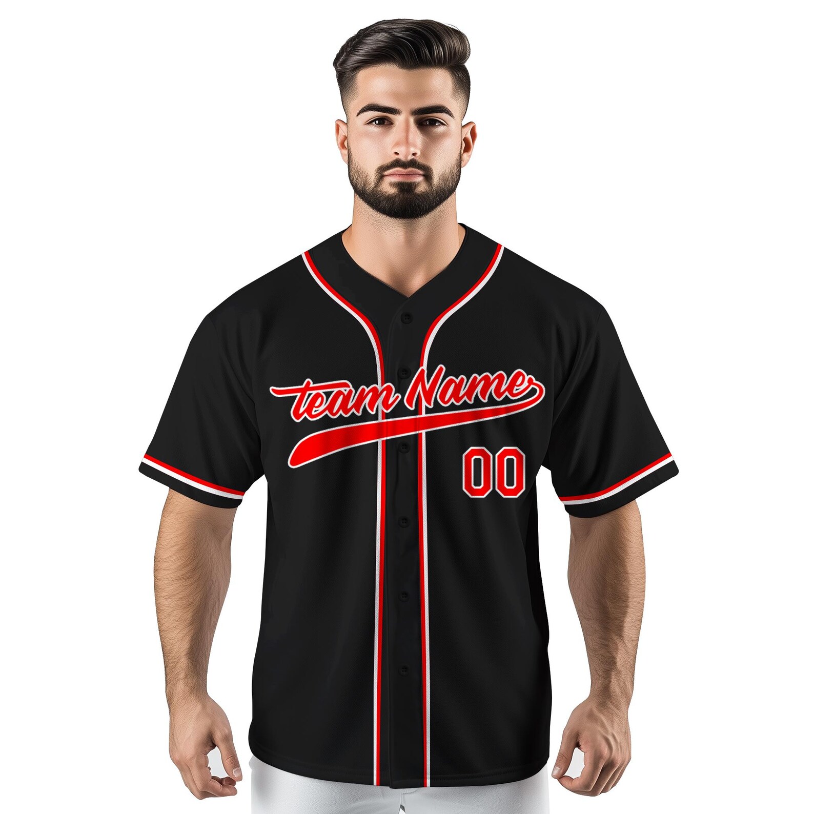 Custom Baseball Jersey Personalized Team Uniform Button Down Shirt With ...