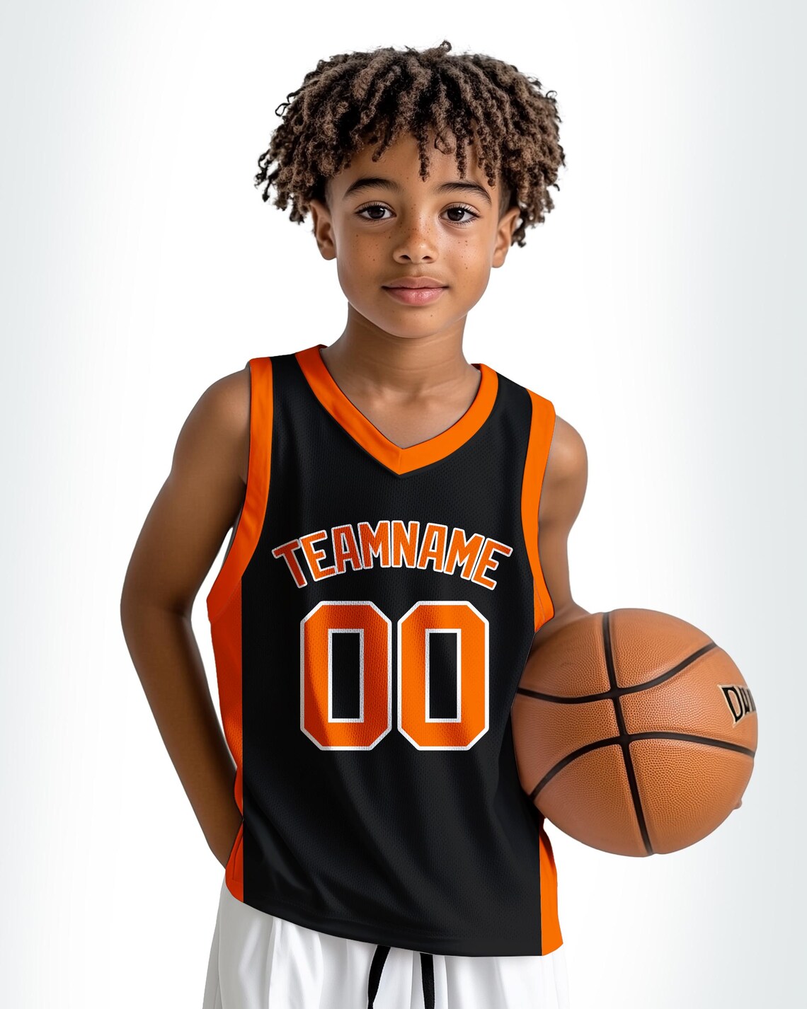 Custom Reversible Basketball Jersey Black and Orange Personalized Heat ...